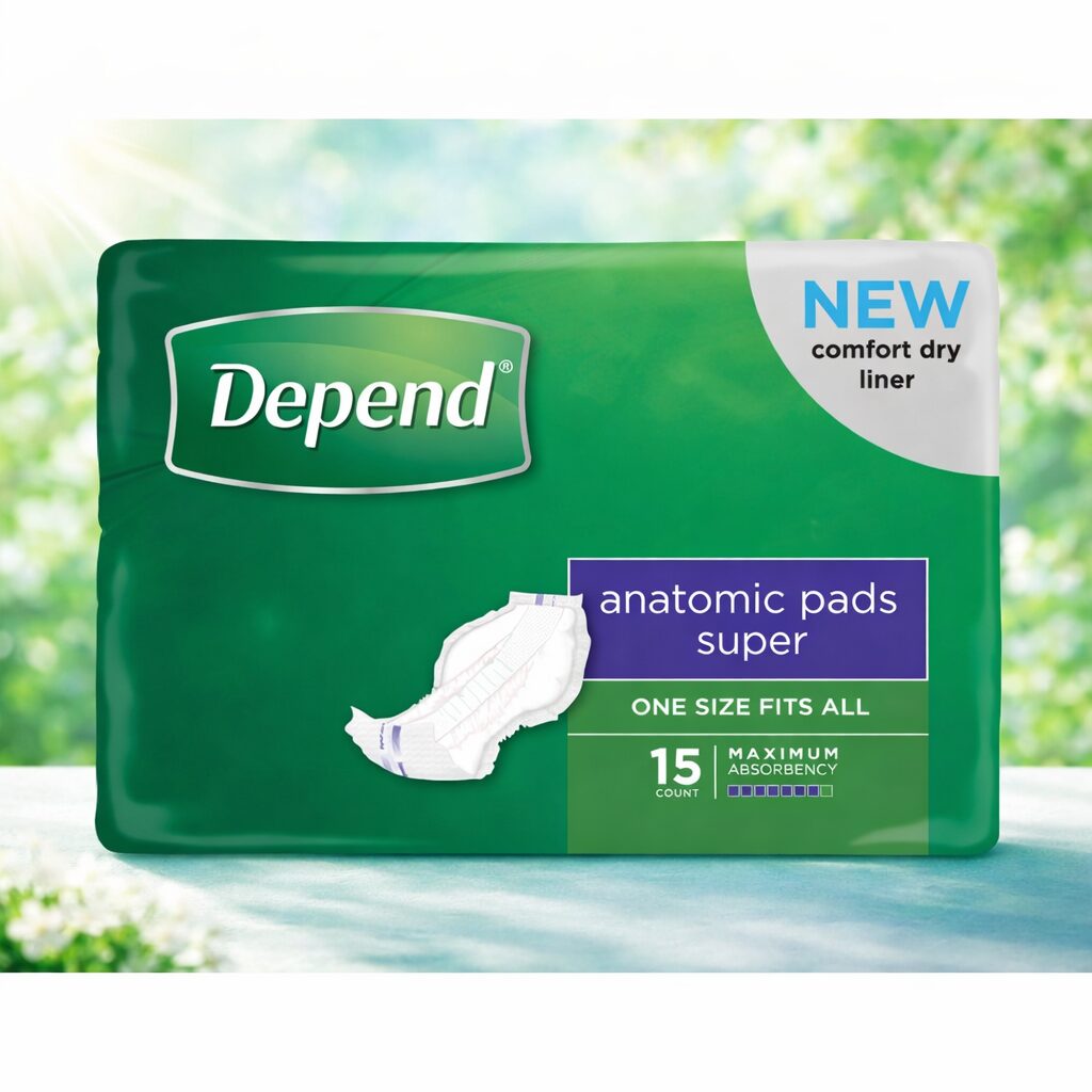 Depend Anatomic Pad Super-Unisex 15pads/pack, 4packs/carton – Tassway ...